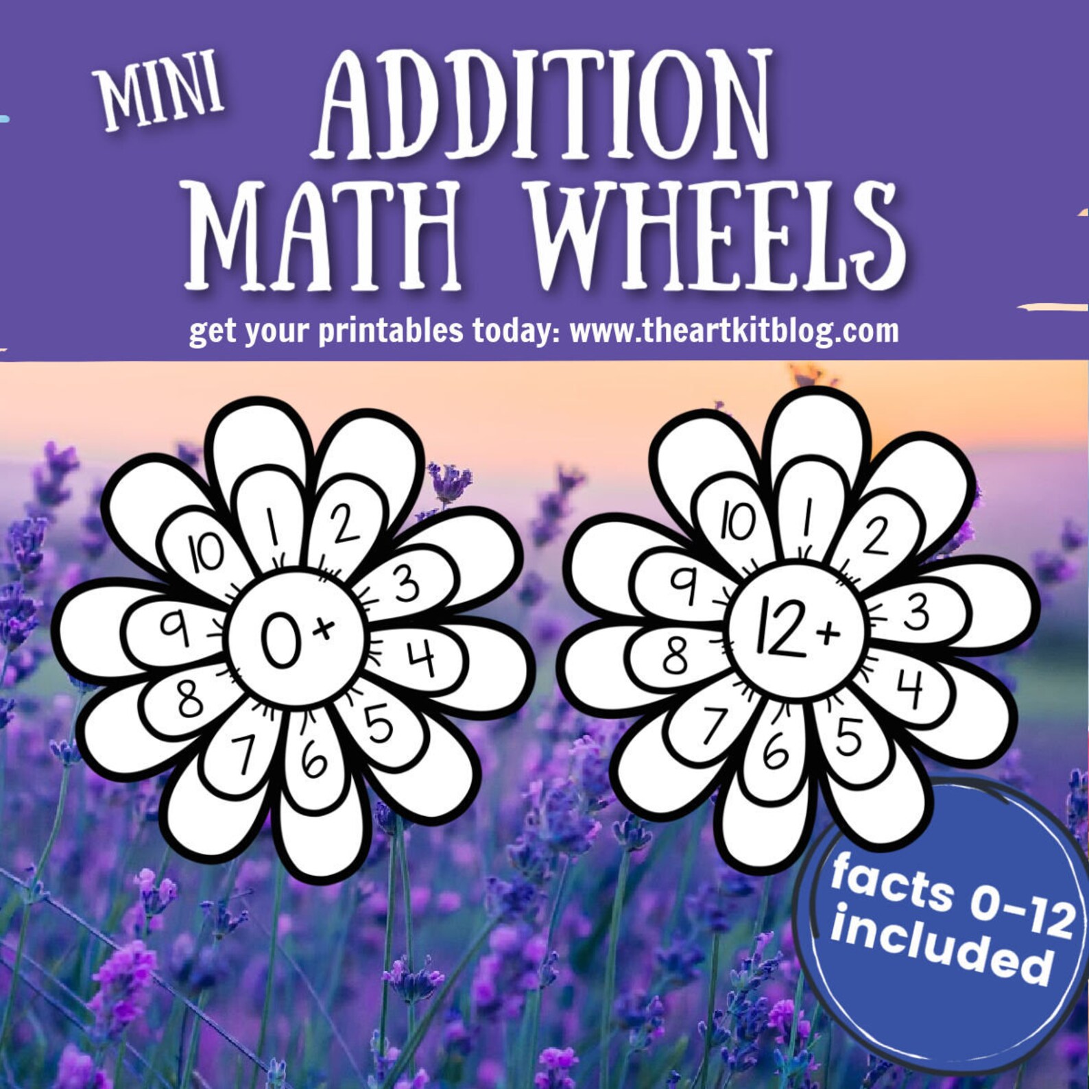 MINI Addition Flower Math Wheels // Facts 0 to 12 // Math Coloring ...