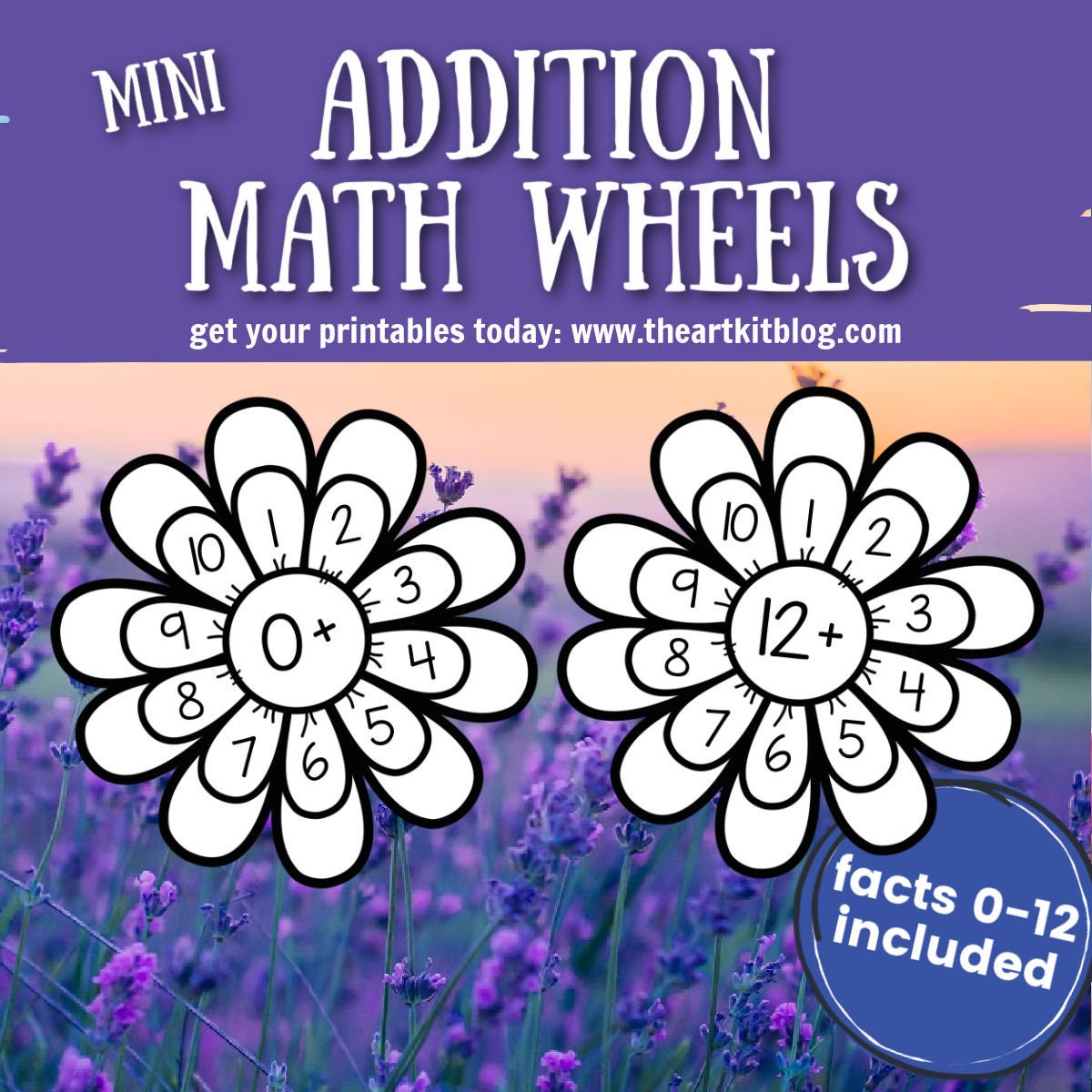 MINI Addition Flower Math Wheels // Facts 0 to 12 // Math Coloring ...