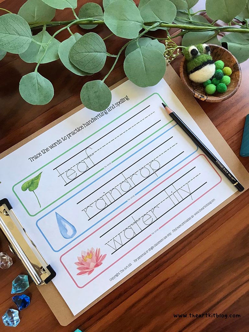 Word Tracing Printable, Frog Pond Printable, Handwriting Practice ...