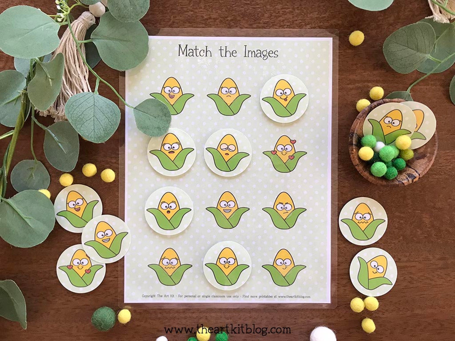 Cute Corn Face Memory Match Game Printable Emoji Busy Book - Etsy