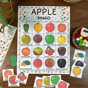 Types of Apples Bingo, Bingo Game Printable, Summer Games PDF, World ...