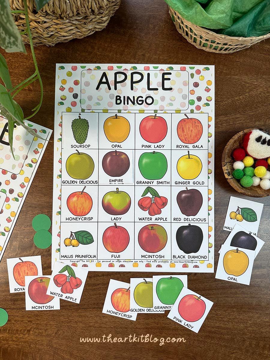 Types of Apples Bingo, Bingo Game Printable, Summer Games PDF, World ...