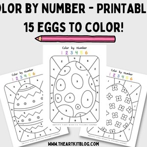 Easter Egg Color by Number Printables, Spring Worksheets for Kids - Etsy
