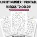 Easter Egg Color by Number Printables, Spring Worksheets for Kids - Etsy