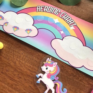 UNICORN and RAINBOW Kid's Reading Log Chart Tracker, Printable Reading ...