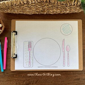 Table Setting Placemat Printables for Kids, Montessori Placemat ...