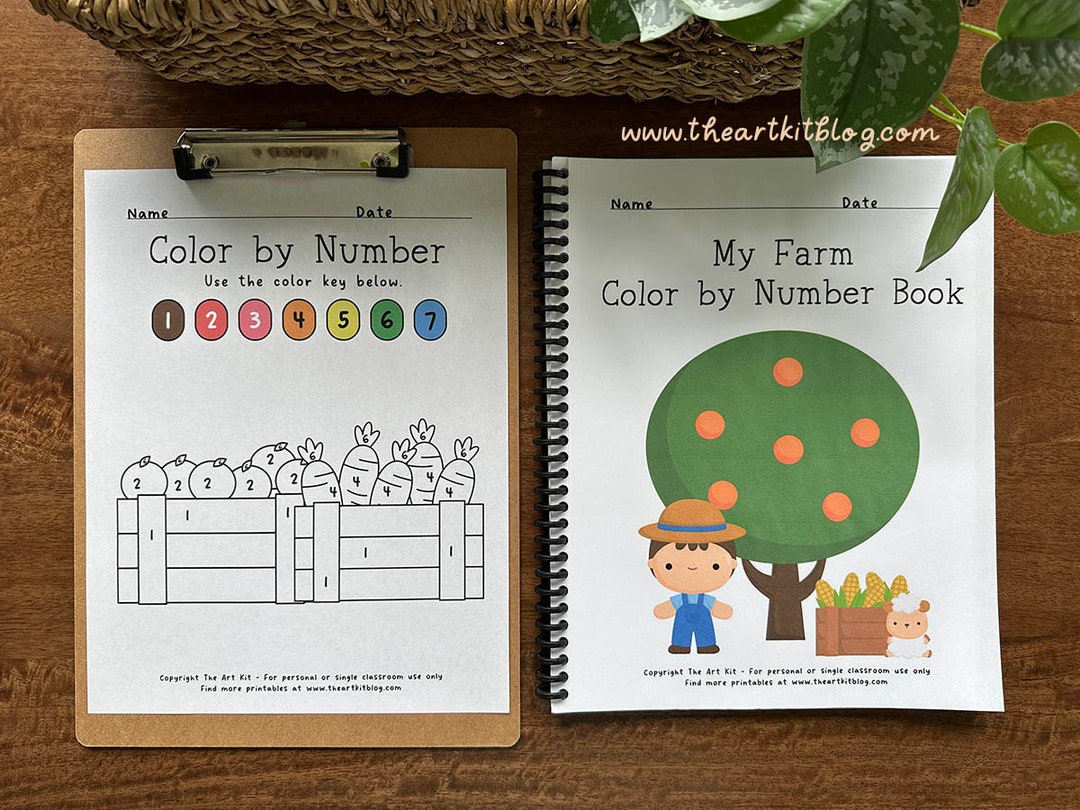 10 Farm Color by Number Coloring Pages PRINTABLE, Digital Download ...