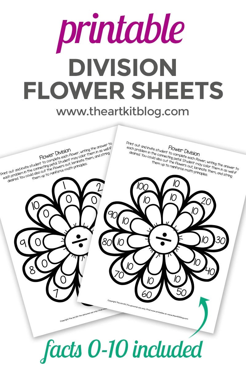 Division Flowers Activity Sheets 0 to 10 Waldorf - Etsy