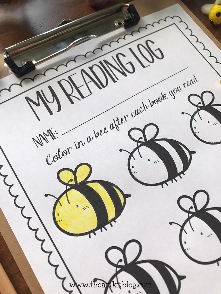 Bee Reading Logs for Kids Coloring Pages PDF Track Reading - Etsy Canada