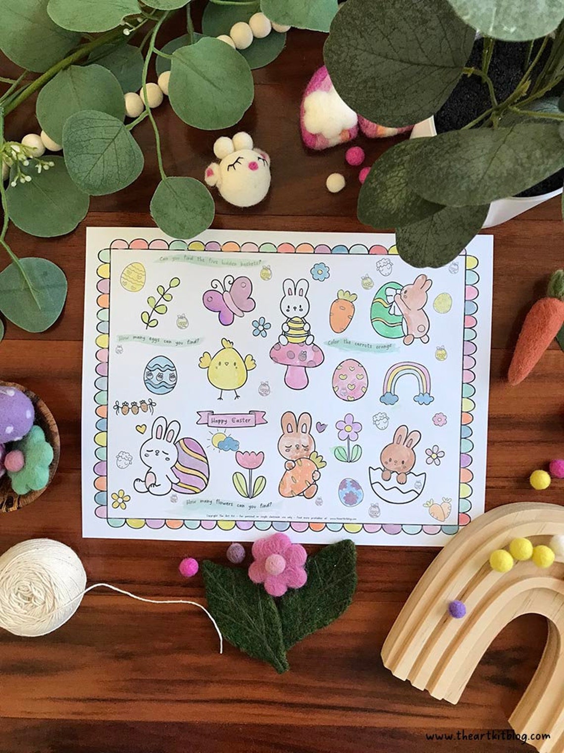 Printable Easter Coloring Page Hidden Pictures, Easter Coloring, Find ...