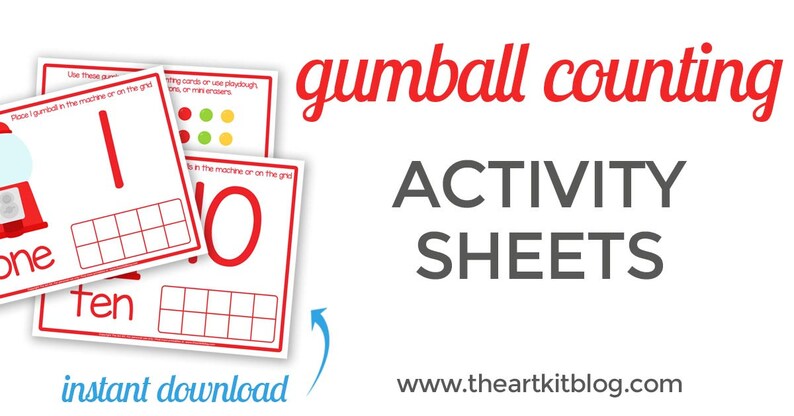 Gumball Counting Activity Playdough Mats for Practice Number Counting ...