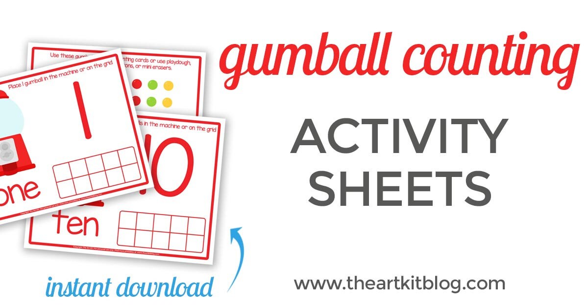 Gumball Counting Activity Playdough Mats for Practice Number Counting ...
