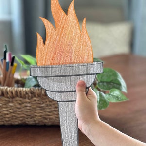 Torch Template Printable, Summer Games Craft, Imaginative Play ...