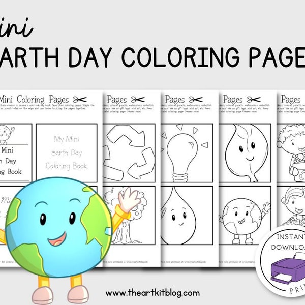 Earth Day Coloring Book - Etsy