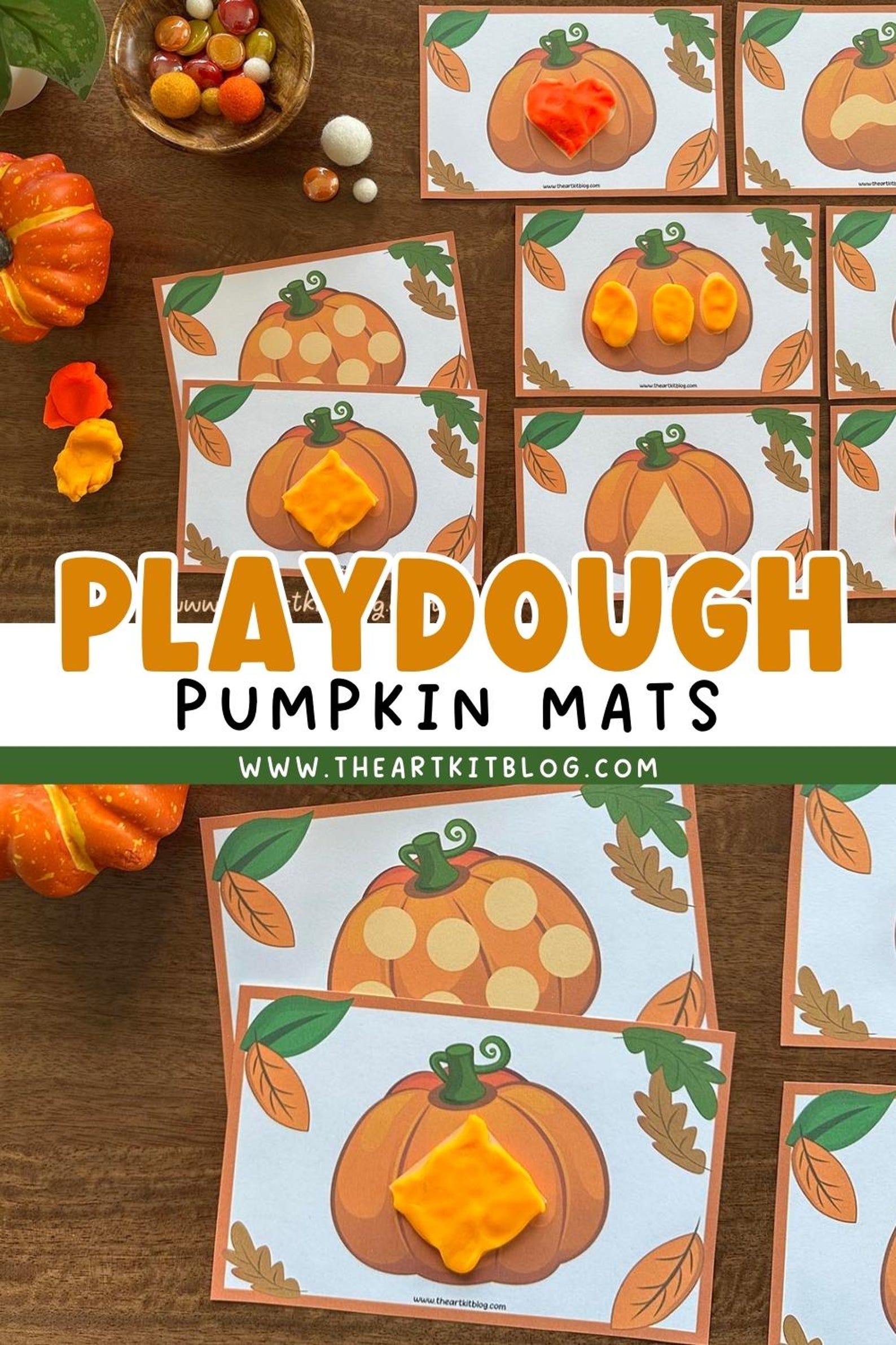 Pumpkin Shape Playdough Cards, Fall Playdough Mats, Instant Download ...