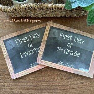 Back to School Signs, Printable First Day of School Banner, First Day ...