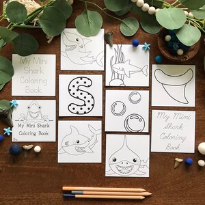 Mini Shark Coloring Book, Shark Week, Mini Coloring Pages, Baby Shark ...