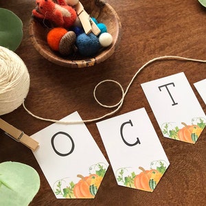 October Banner Printable, October Wall Art, Fall Printable Download ...