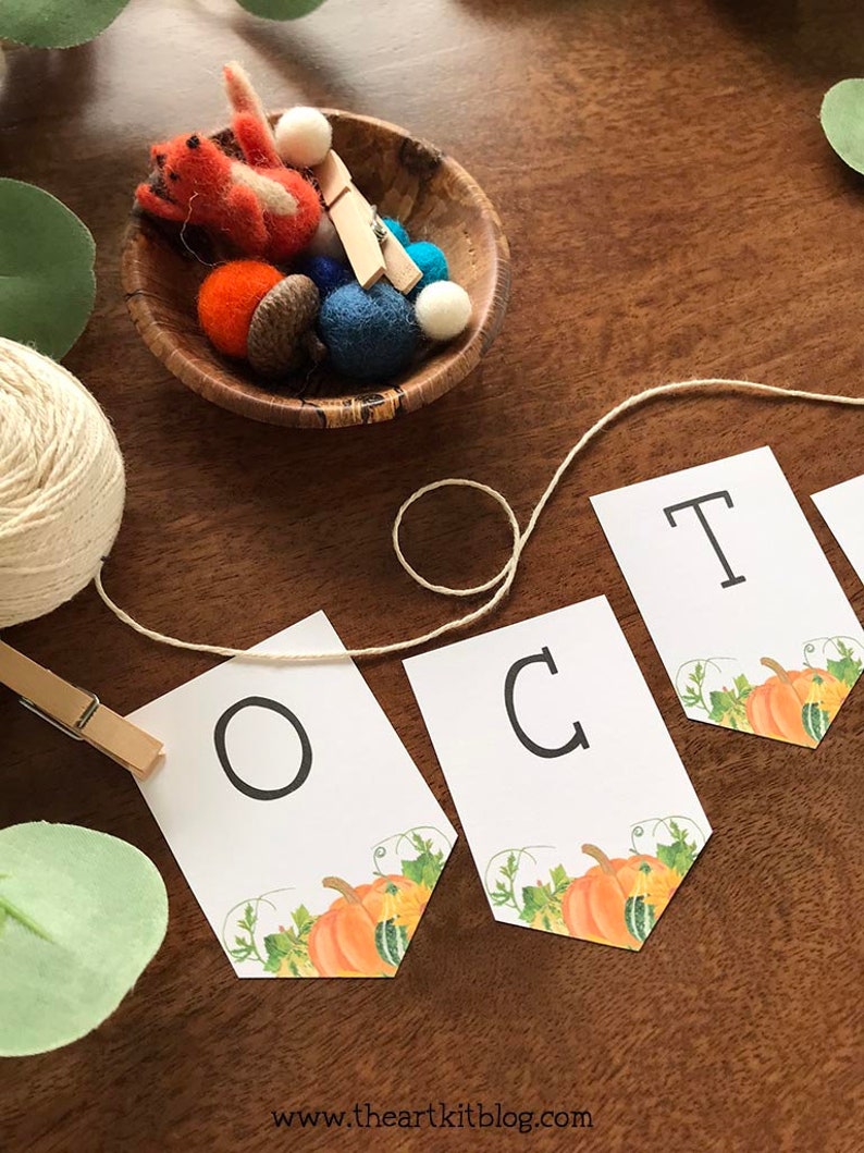 October Banner Printable, October Wall Art, Fall Printable Download ...