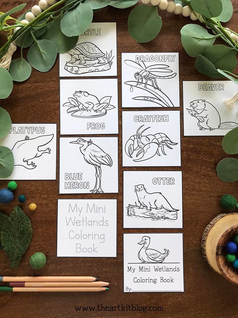 Mini Wetland Animals Coloring Book, Wetland Coloring Pages, Coloring ...