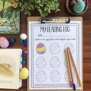 Printable Reading Log for Kids, Easter Books, Bunny, Track Reading ...