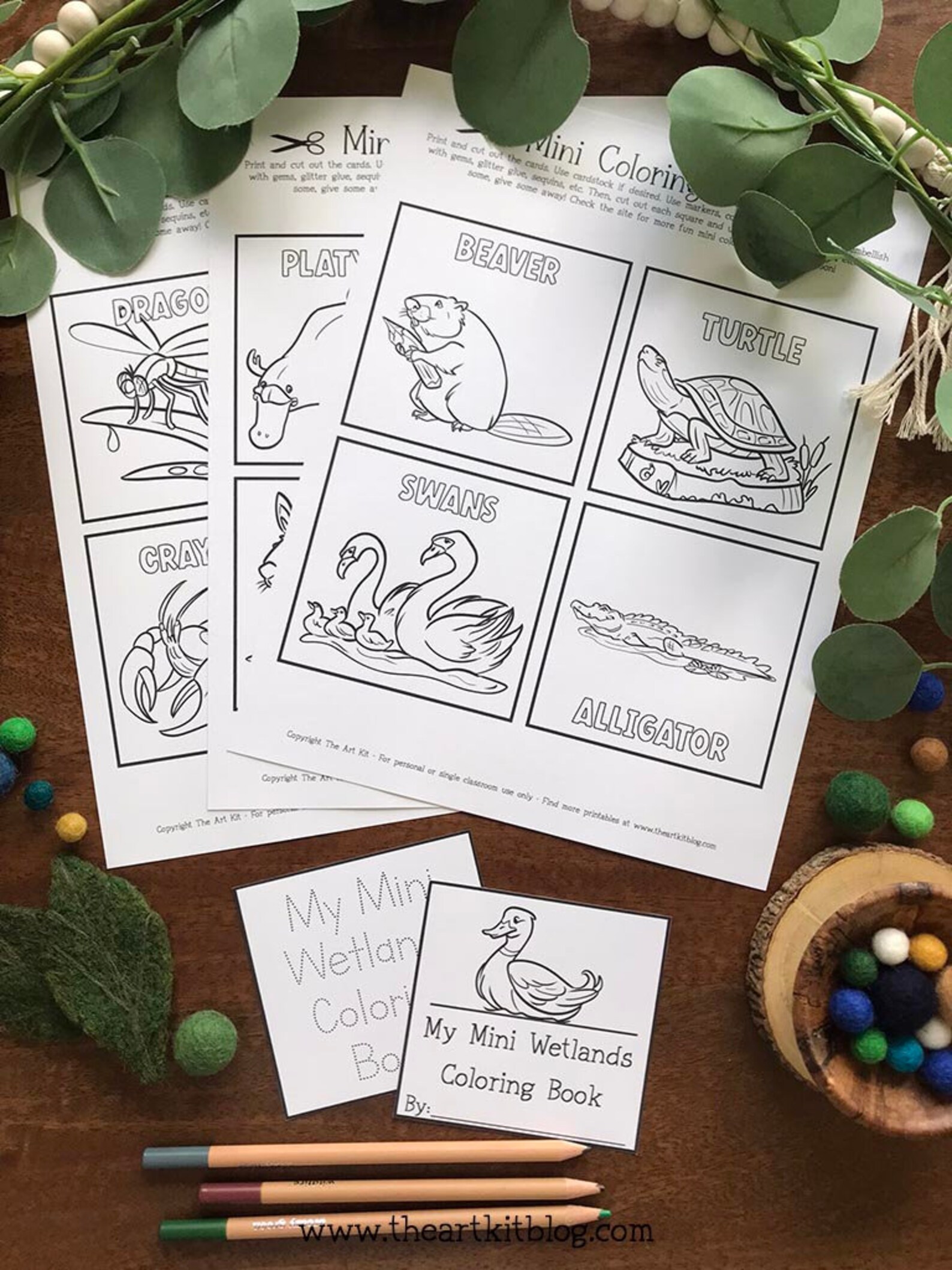 Mini Wetland Animals Coloring Book, Wetland Coloring Pages, Coloring ...