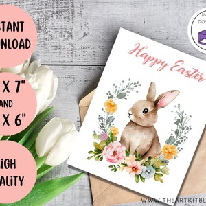 Happy Easter Card Printable, Easter Card Printable, Easter Card for ...