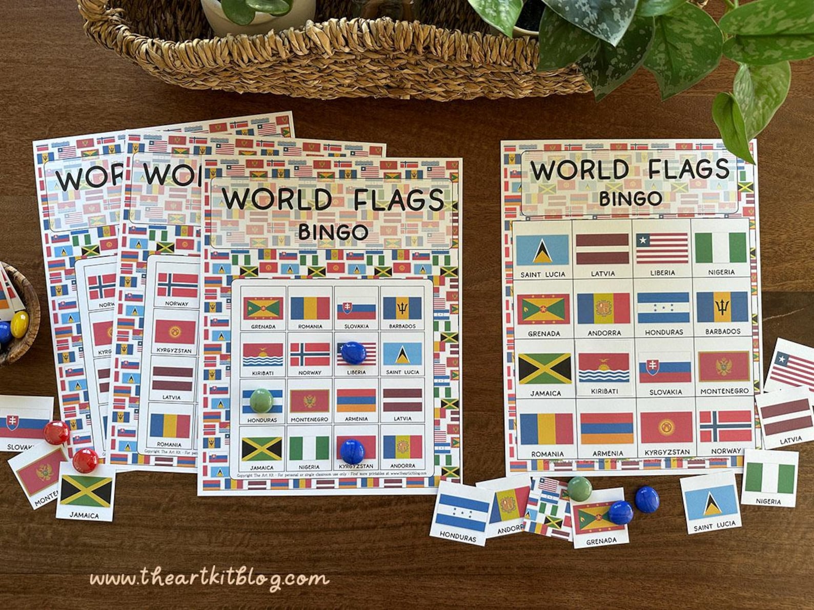World Flags Bingo, Bingo Game Printable, Summer Games PDF, World Unit ...