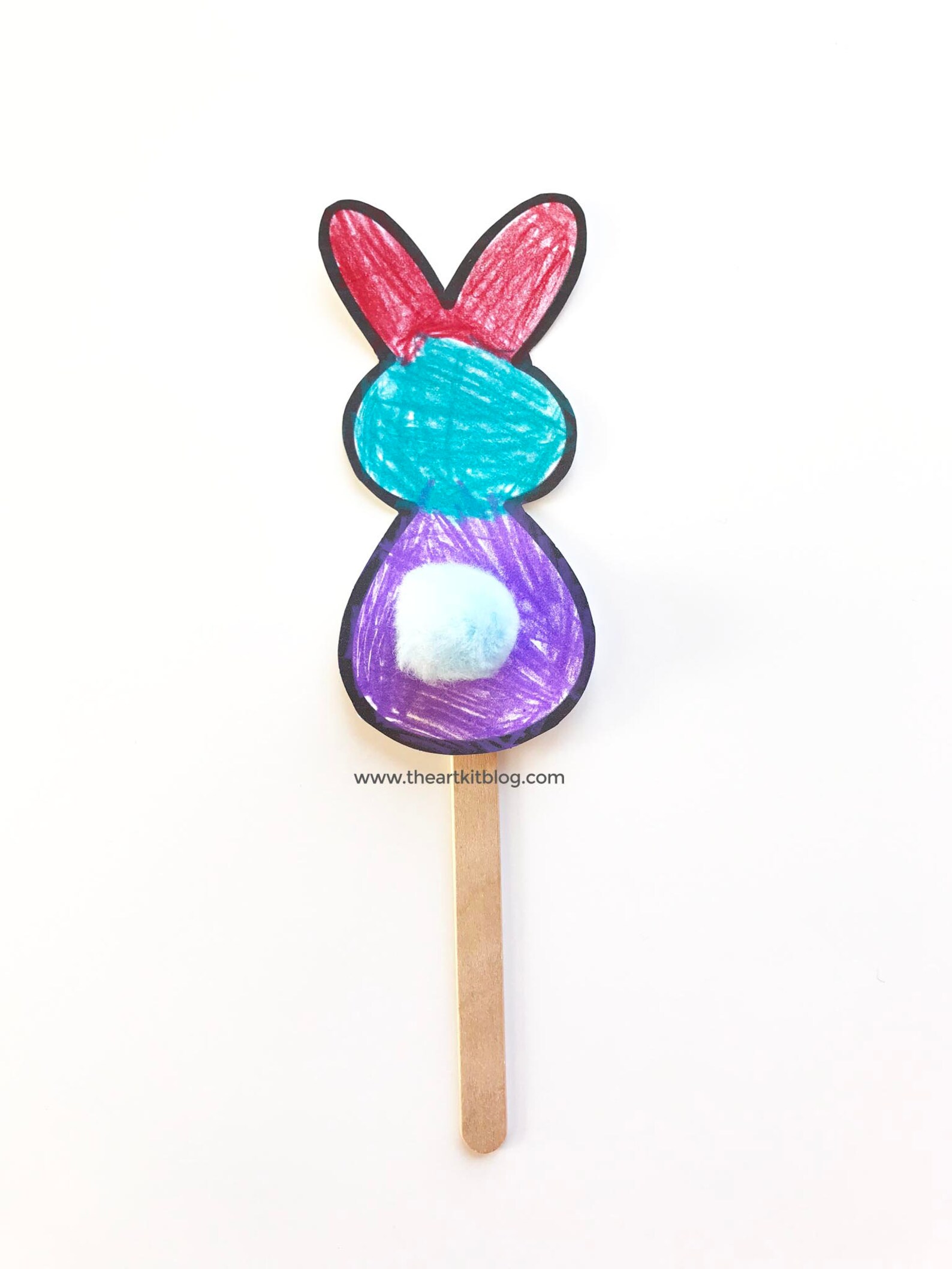 Cute Bunny Paper Craft with Printable Template, Spring Craft, Easter ...