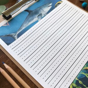 Printable Lined Paper With Sharks, Notebooking Pages, School Lined ...