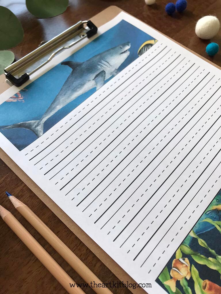 Printable Lined Paper With Sharks, Notebooking Pages, School Lined ...