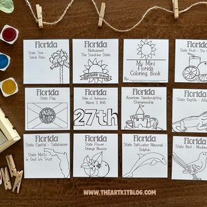 Mini FLORIDA Coloring Pages, 50 States Coloring Page, USA Homeschool ...