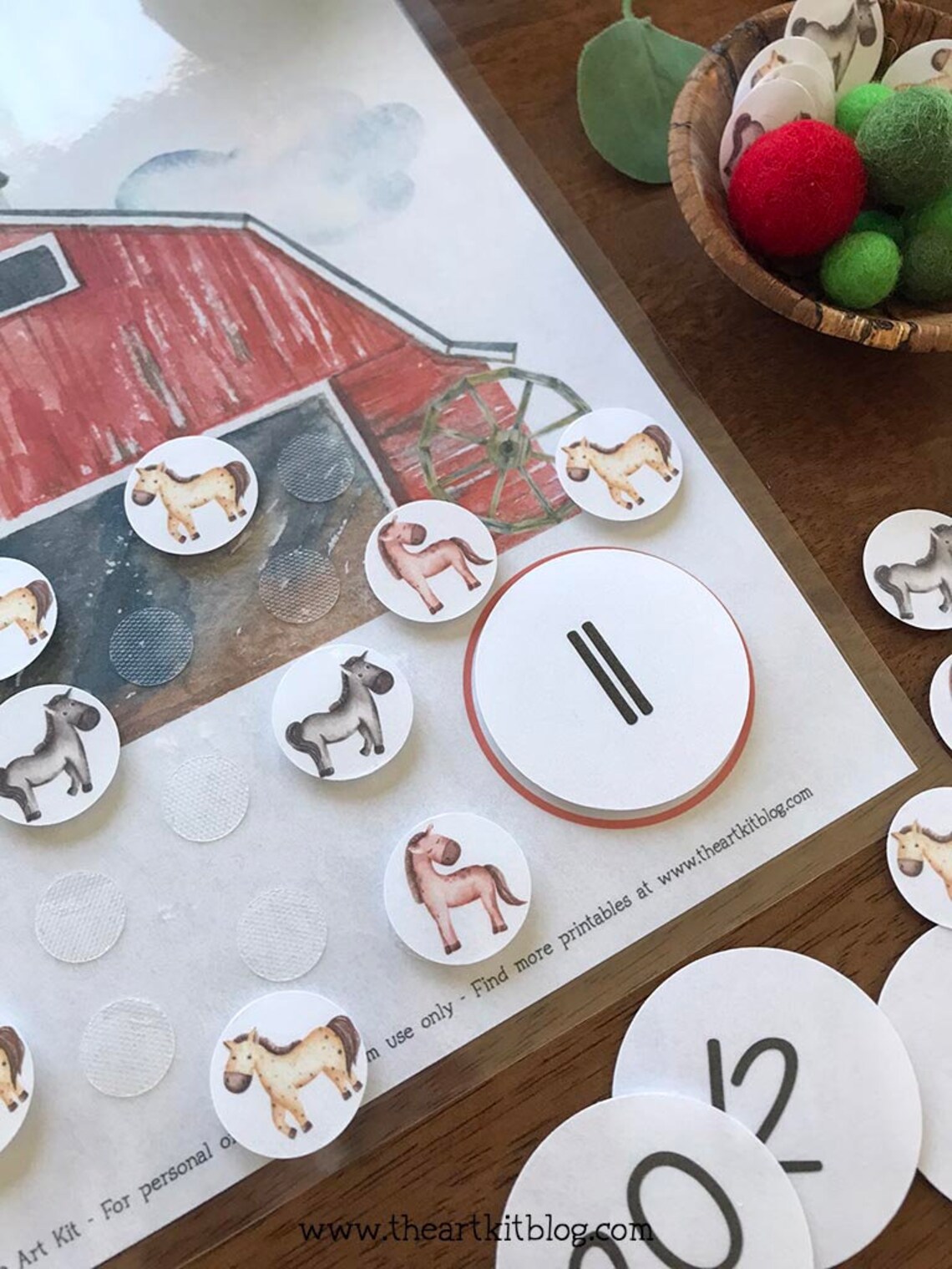 Count the Horses in the Barn Numbers Printable, Printable Activity for ...