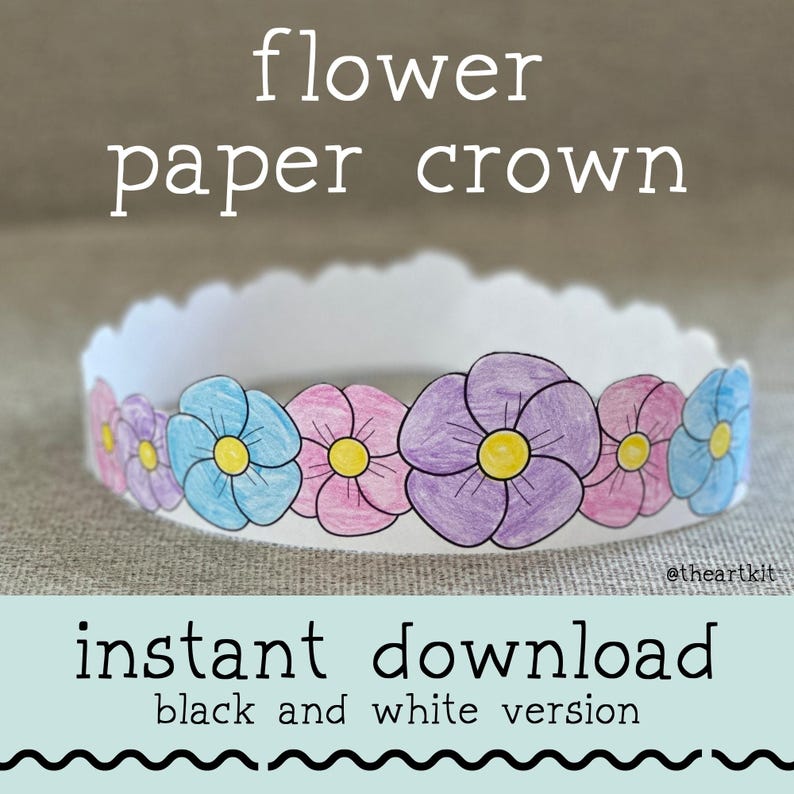 Flower Paper Crown Printable | DIY Floral Crown for Kids & Adults ...
