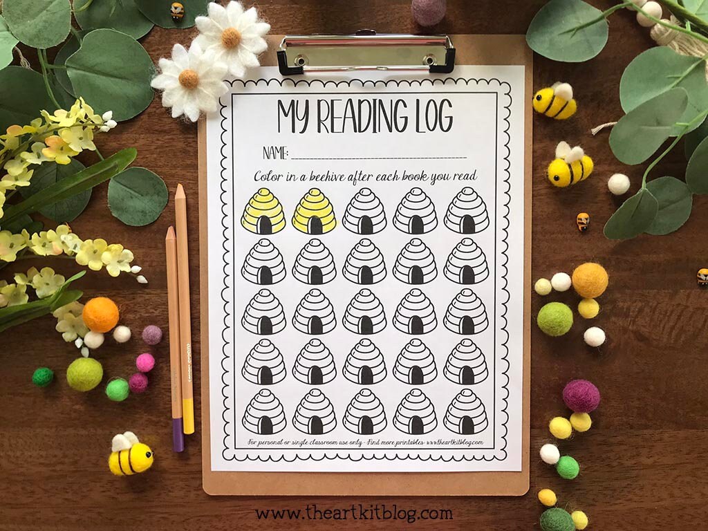 Bee Reading Logs for Kids Coloring Pages PDF Track Reading - Etsy Canada