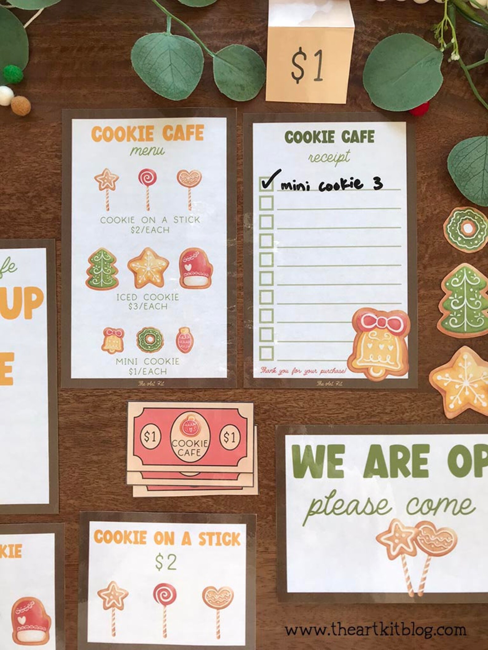 Christmas Cookie Cafe Pretend Play Shop Christmas Pretend Play