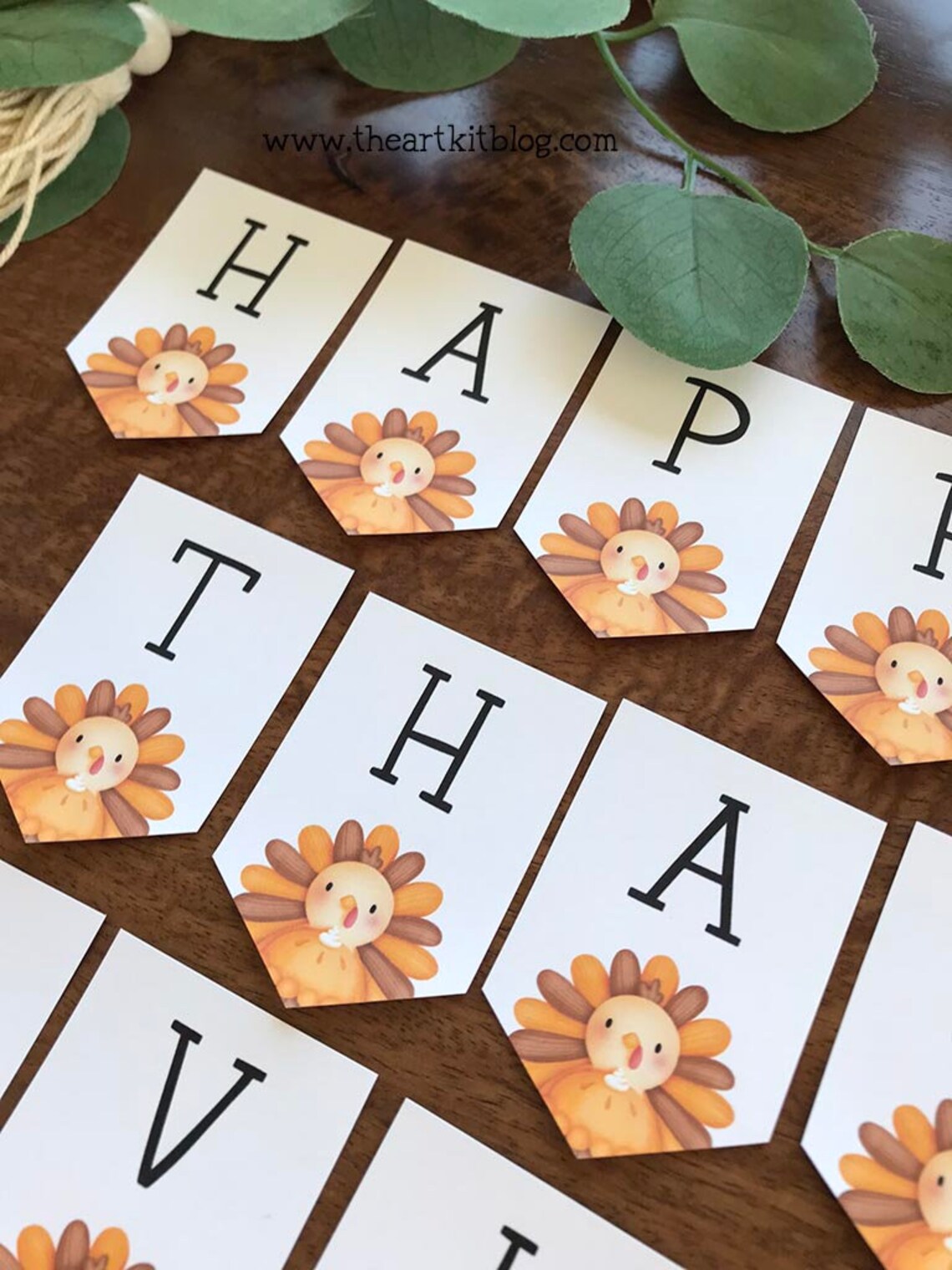 Happy Thanksgiving Banner Printable, November Wall Art, Fall Printable ...