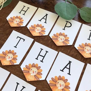 Happy Thanksgiving Banner Printable, November Wall Art, Fall Printable ...