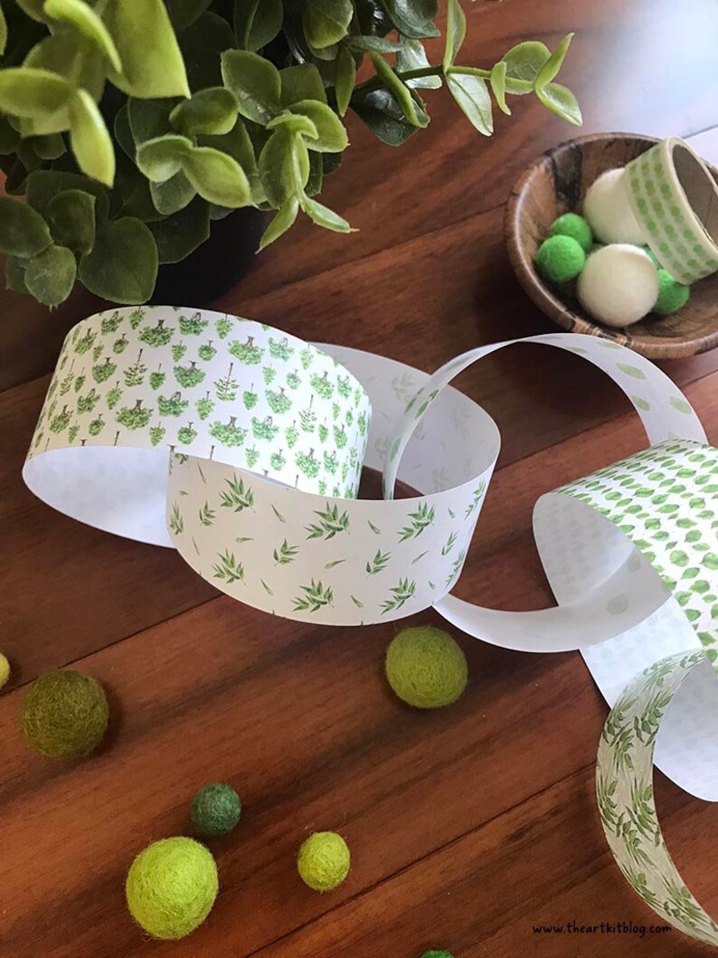 Paper Chains Printable, Trees and Leaves Craft, Trees Paper Chain ...