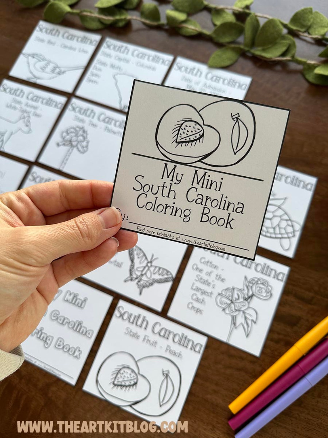 Mini SOUTH CAROLINA Coloring Pages, 50 States Coloring Page, USA ...