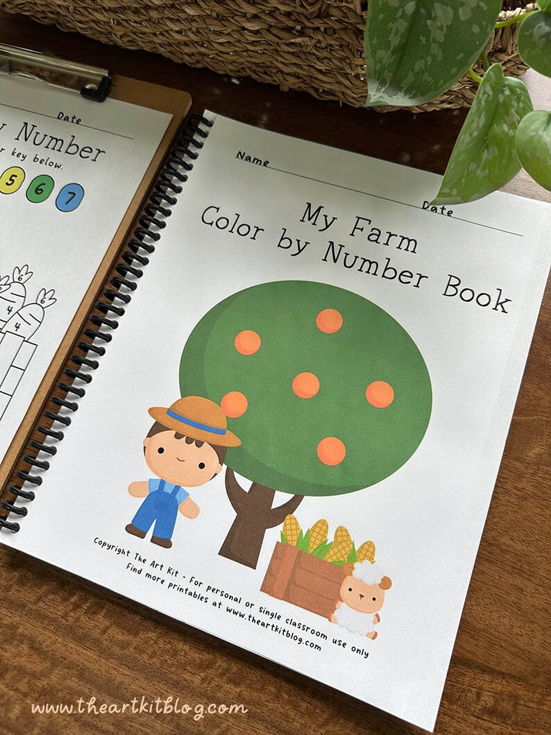 10 Farm Color by Number Coloring Pages PRINTABLE, Digital Download ...