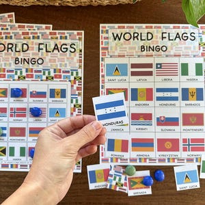 World Flags Bingo, Bingo Game Printable, Summer Games PDF, World Unit ...