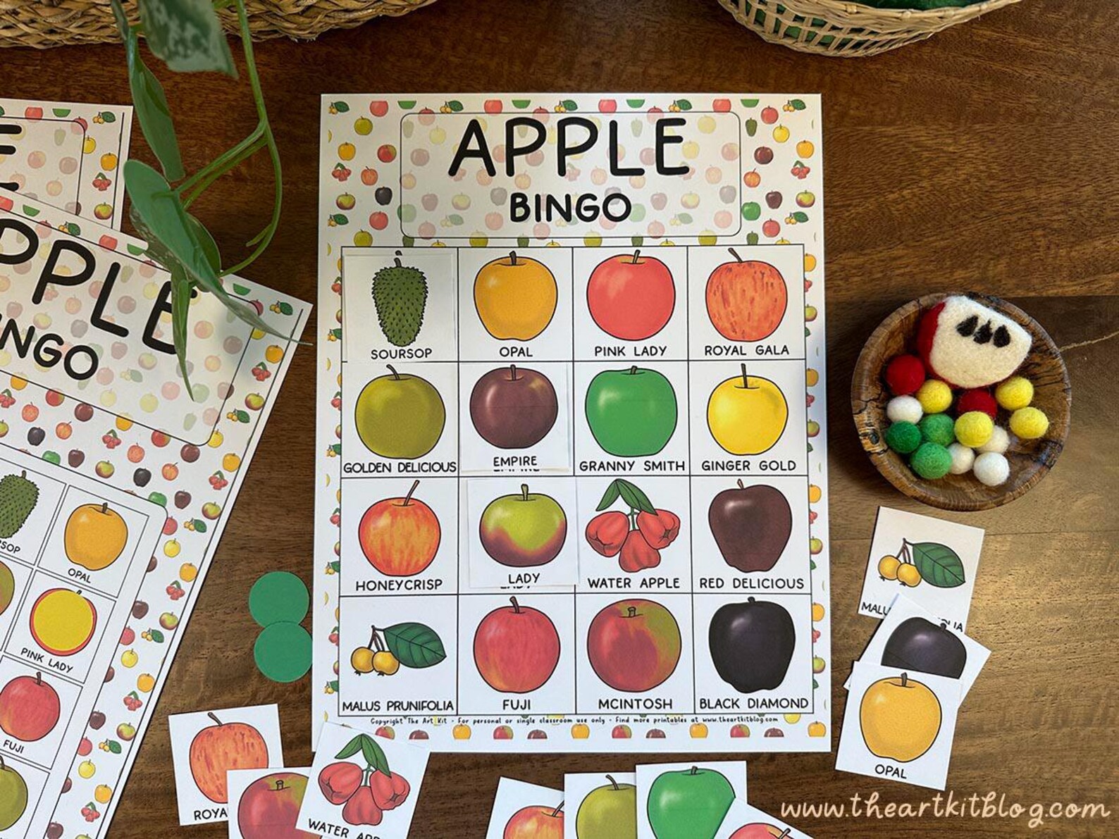 Types of Apples Bingo, Bingo Game Printable, Summer Games PDF, World ...