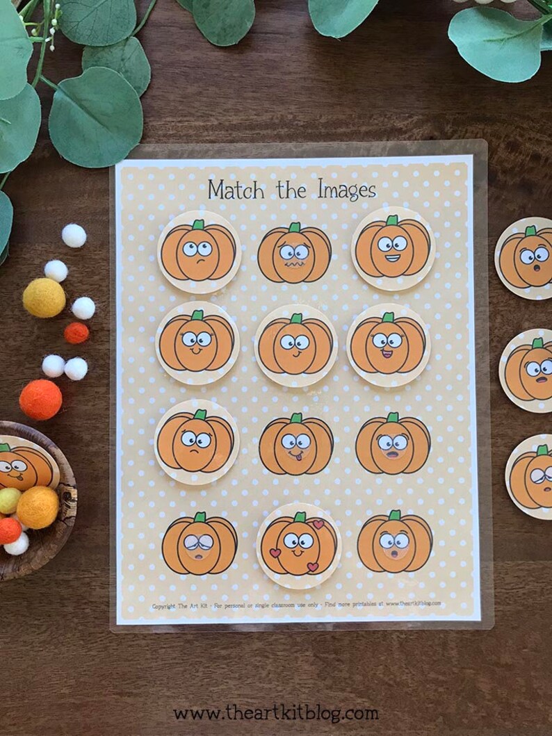 Cute Pumpkin Face Memory Match Game Printable Emoji Busy Book - Etsy