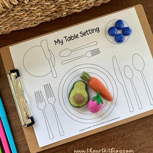 Table Setting Placemat Printables for Kids, Montessori Placemat ...