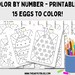 Easter Egg Color by Number Printables, Spring Worksheets for Kids - Etsy