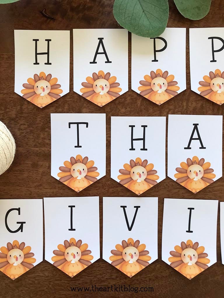 Happy Thanksgiving Banner Printable, November Wall Art, Fall Printable ...