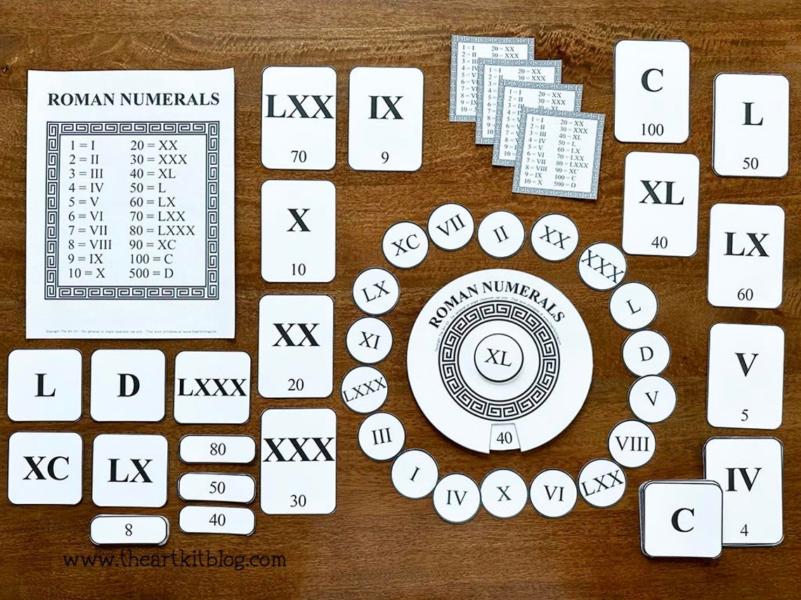 Roman Numeral Printable Activity Pack Kids Math Wheel - Etsy