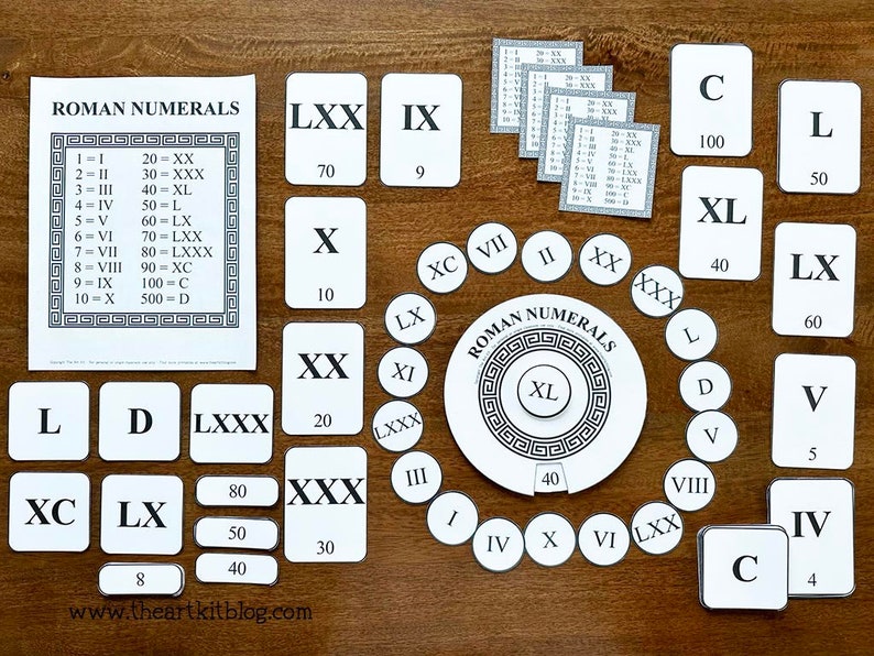 Roman Numeral Printable Activity Pack Kids Math Wheel - Etsy