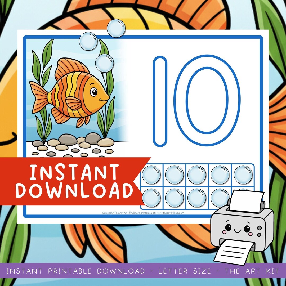 Ten Frames Printable, Fish Math Resources for Counting, Teacher Tools ...